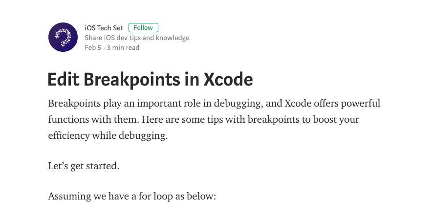 Edit Breakpoints in Xcode (번역)